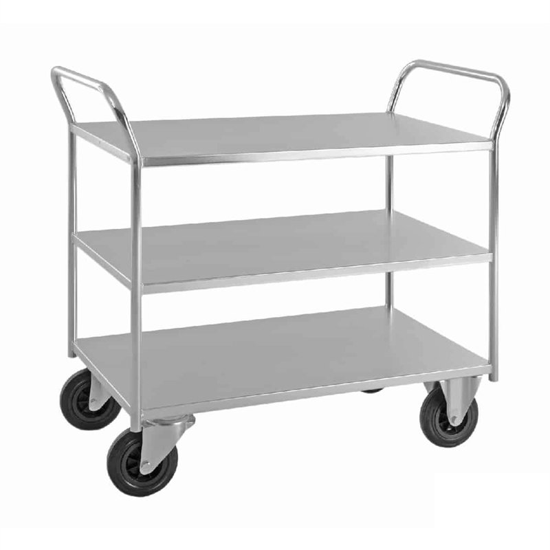 Elforzinket rullevogn med hyldekant, 1070x550x1000 | MEGAPAK.dk